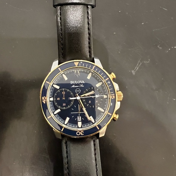 Bulova | Accessories | Bulova Marine Star Chronograph Blue Face Mens ...